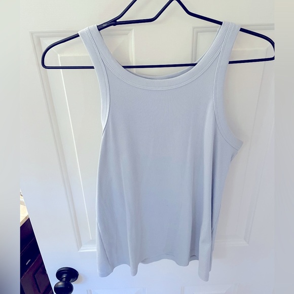 H&M | Tops | Light Blue Ribbed Tank | Poshmark